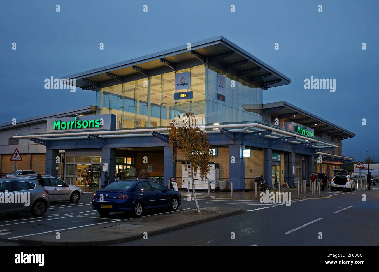 Modern Morrisons Superstore Exterior, with Glass Interior Illuminated ...