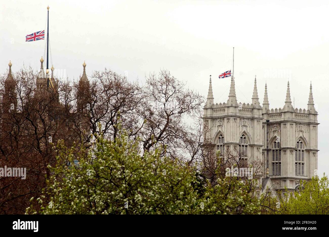 The Union Jack flies half mast over Westminster today in response to ...