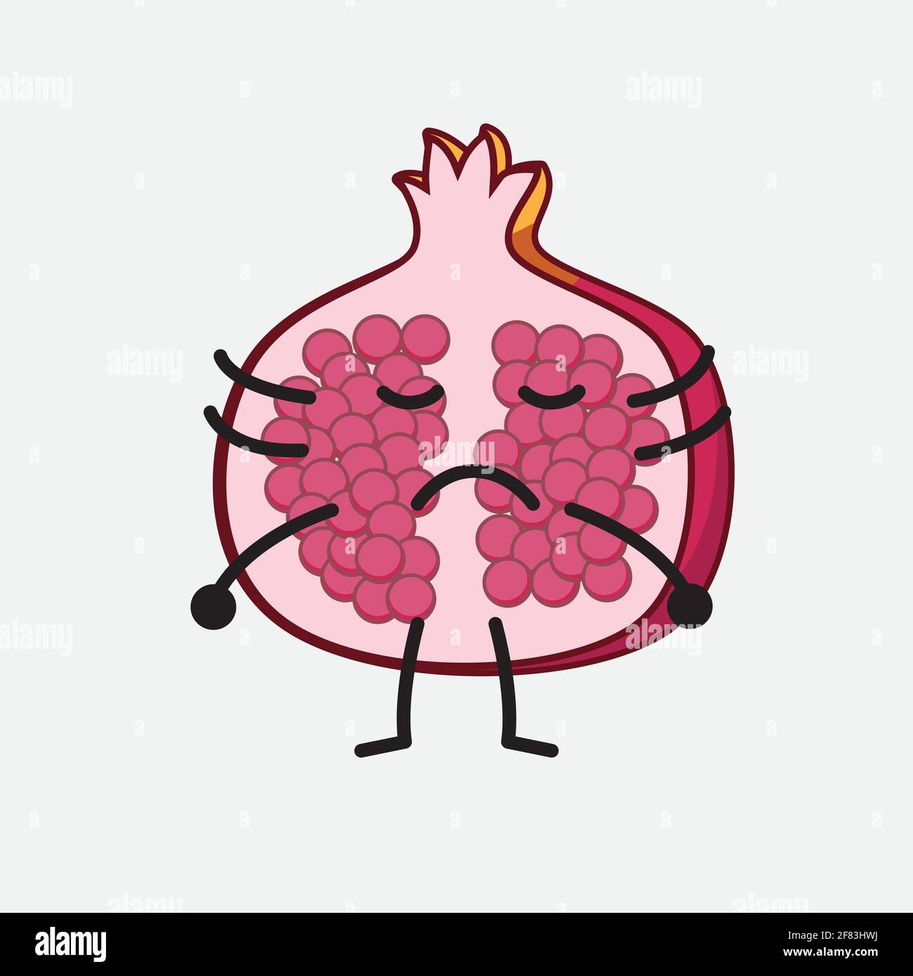 Vector Illustration of Pomegranate Fruit Character with cute face ...