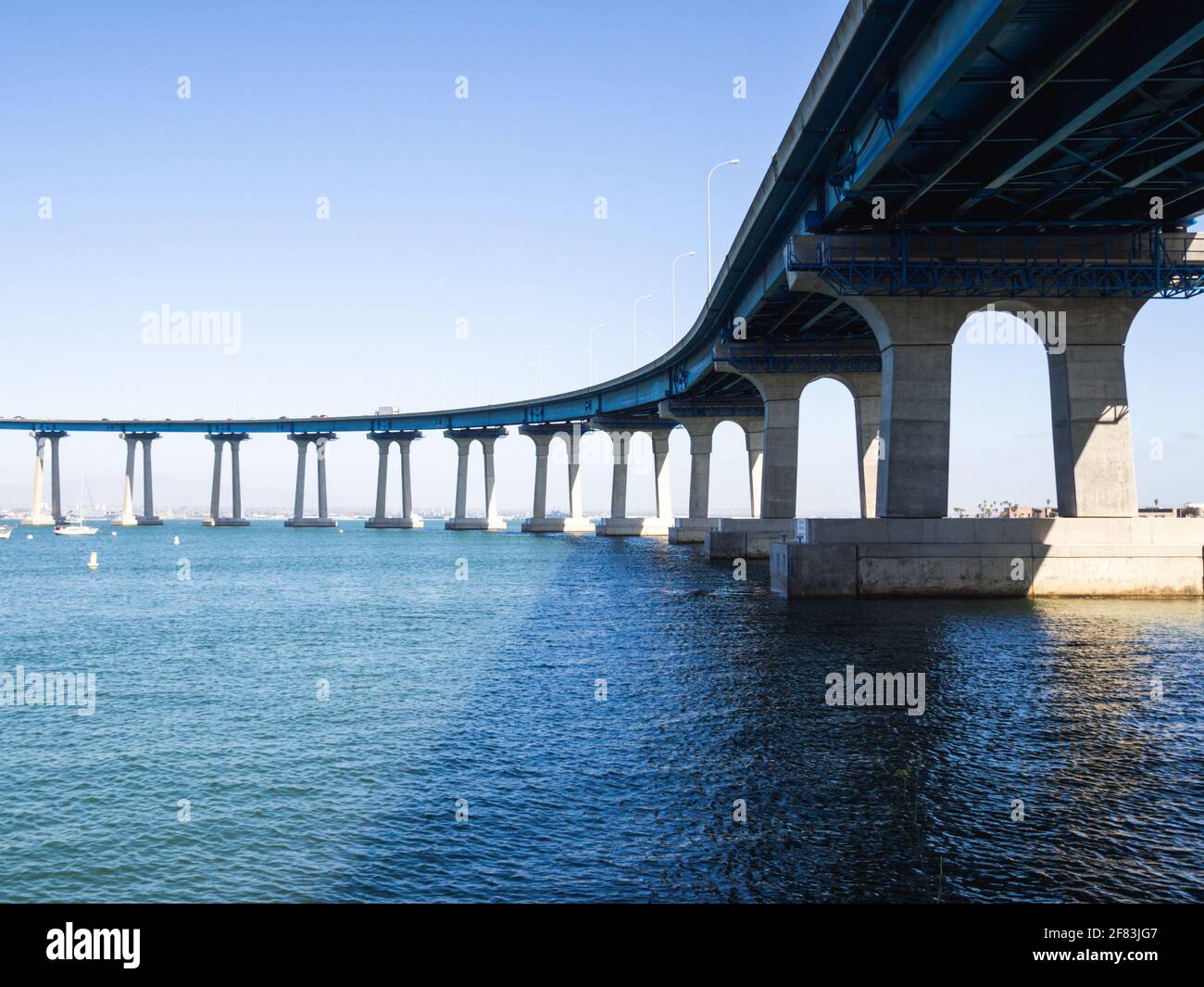 very long bridge in summer on a clear sunny day Stock Photo - Alamy