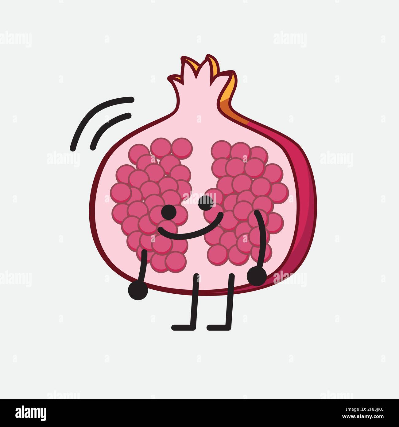 Vector Illustration of Pomegranate Fruit Character with cute face ...