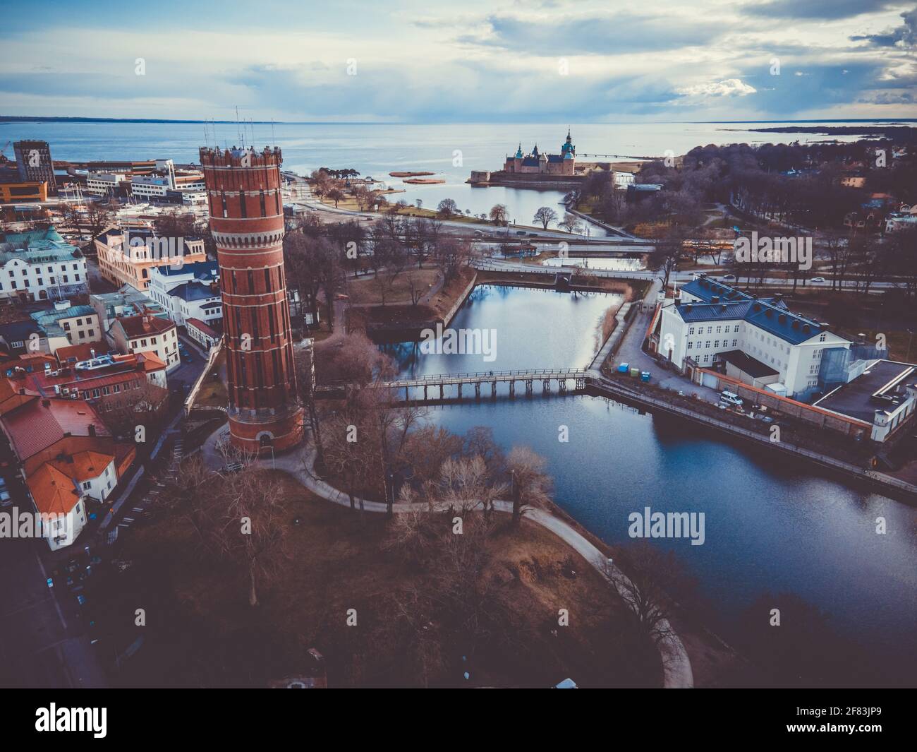 View above the Swedish city of Kalmar Stock Photo - Alamy