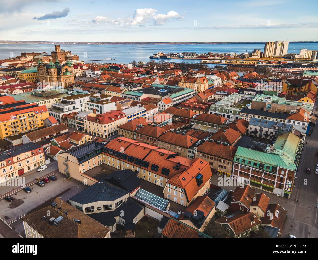 View above the Swedish city of Kalmar Stock Photo - Alamy
