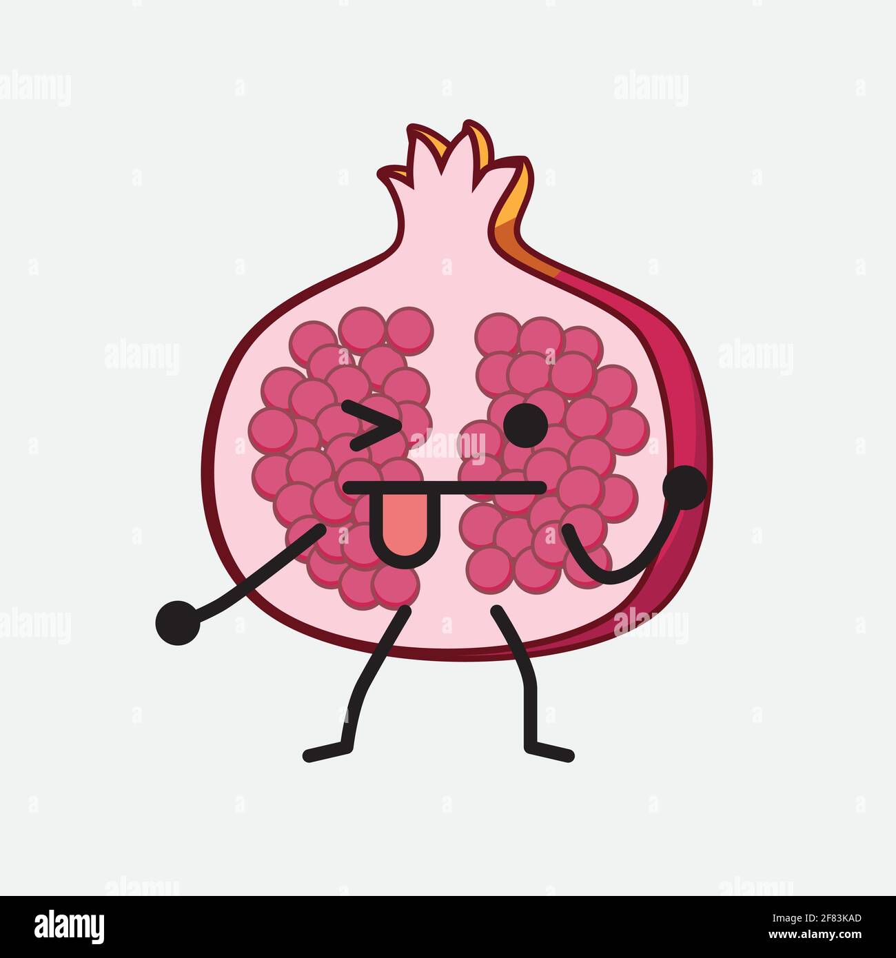 Vector Illustration of Pomegranate Fruit Character with cute face ...