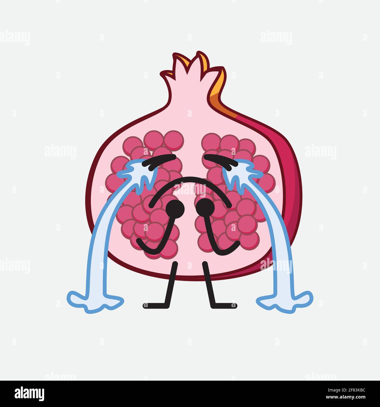 Vector Illustration of Pomegranate Fruit Character with cute face ...