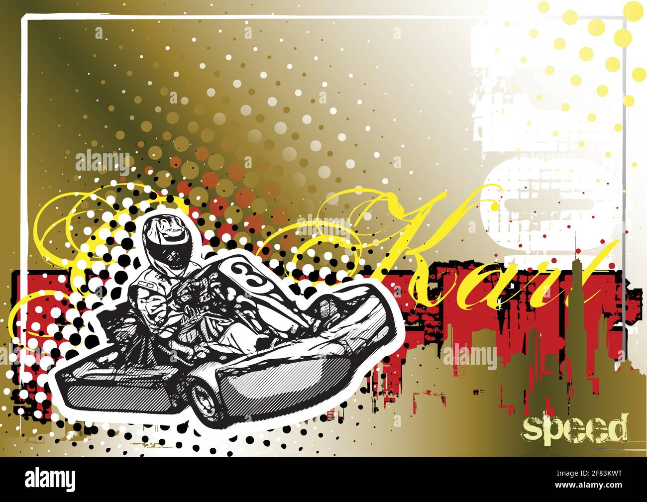 go kart poster background Stock Vector Image & Art - Alamy