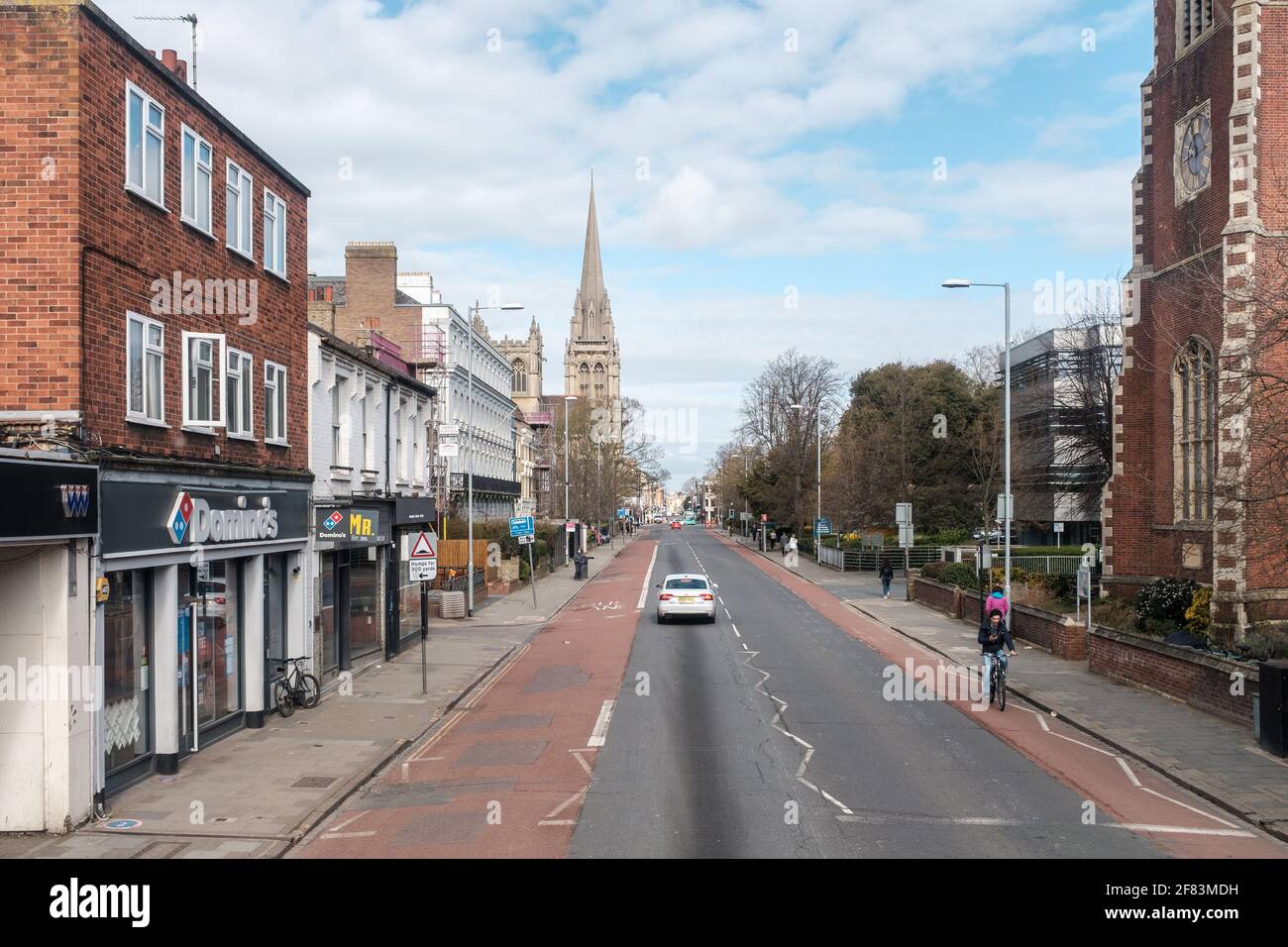 A street view looking North along Hills Road, Cambridge Stock Photo - Alamy