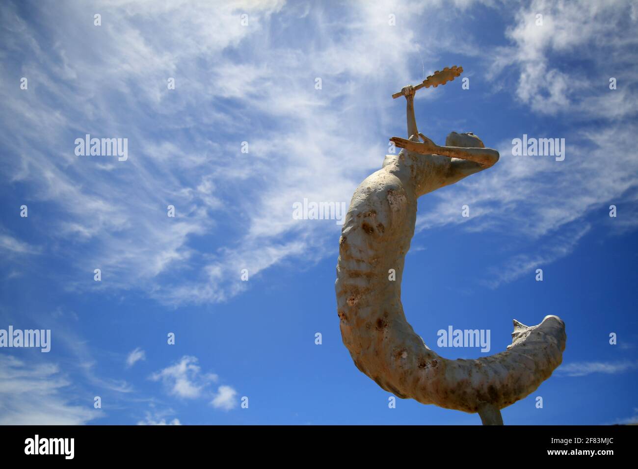 salvador, bahia, brazil - january 21, 2021: sculpture of the mermaid is ...