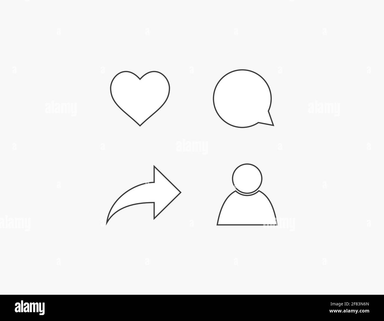 Vector illustration. Like, heart share comment icon Stock Vector Image ...
