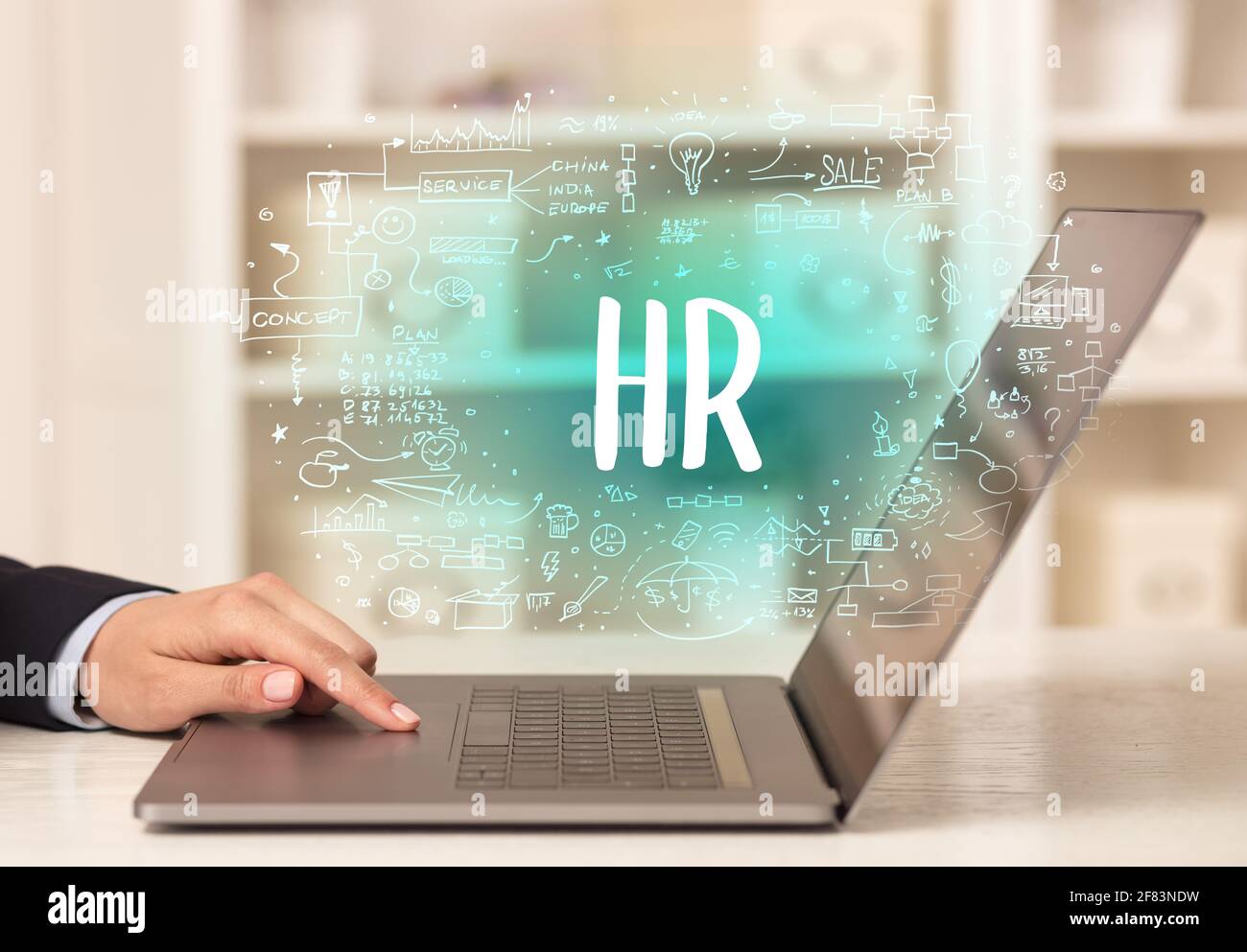 hand working on new modern computer Stock Photo - Alamy