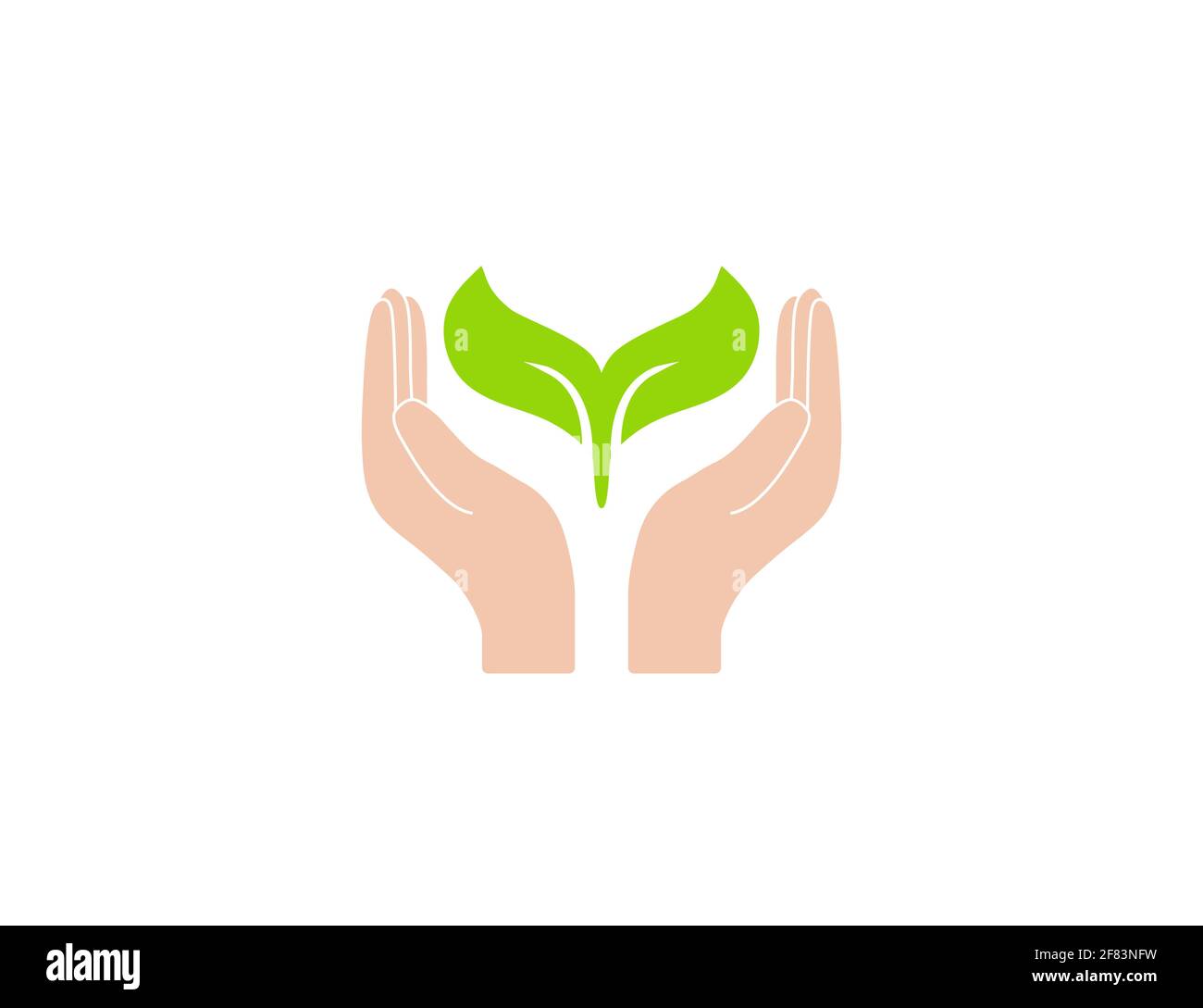 Vector illustration. Plant leaf in hand icon Stock Vector Image & Art ...