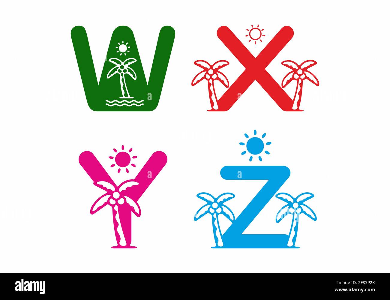 alphabet initial text beach theme Stock Vector Image & Art - Alamy