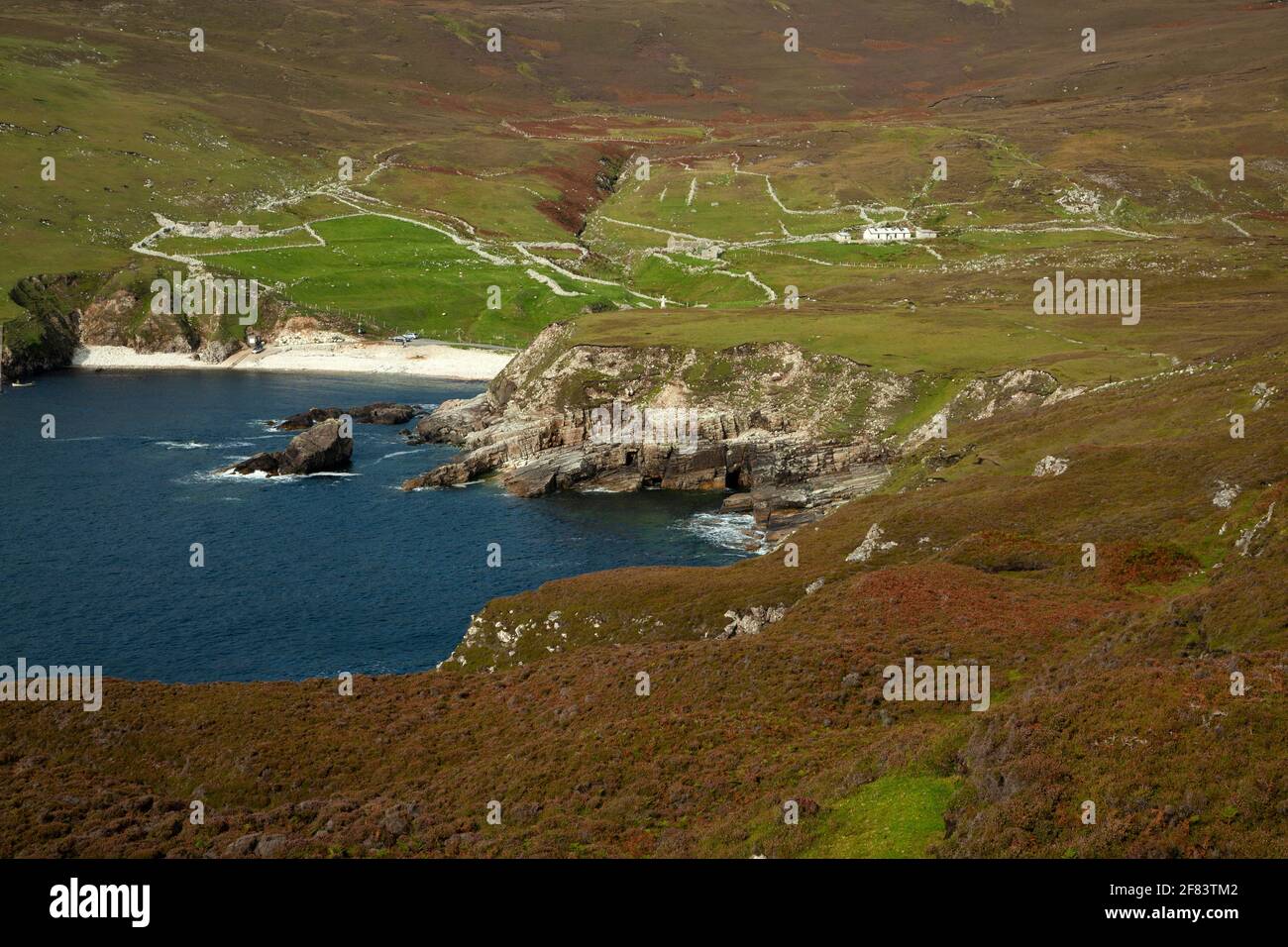 Old village ruins in Port on the Wild Atlantic Way in Donegal in ...