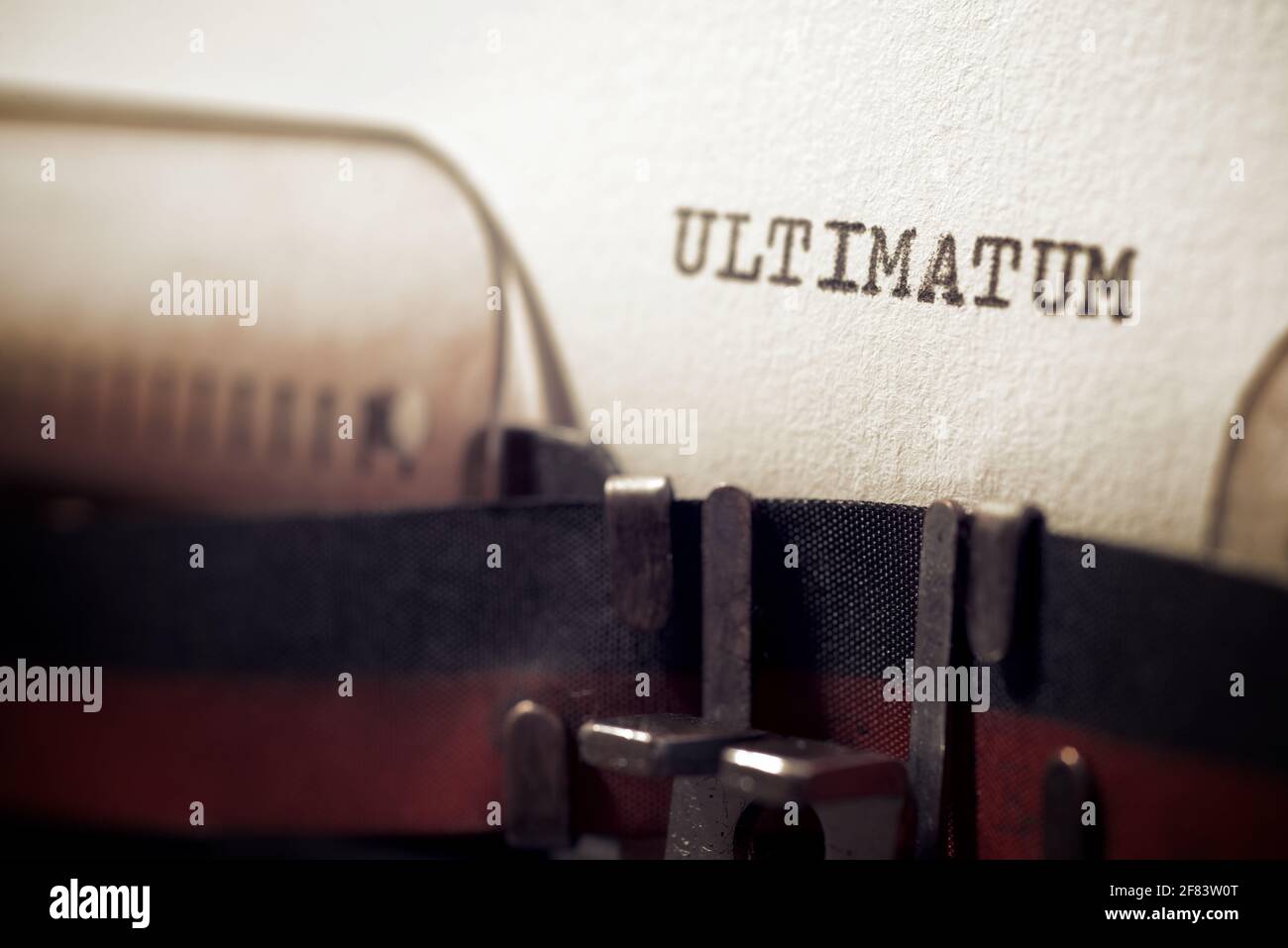 Ultimatum word written with a typewriter Stock Photo - Alamy