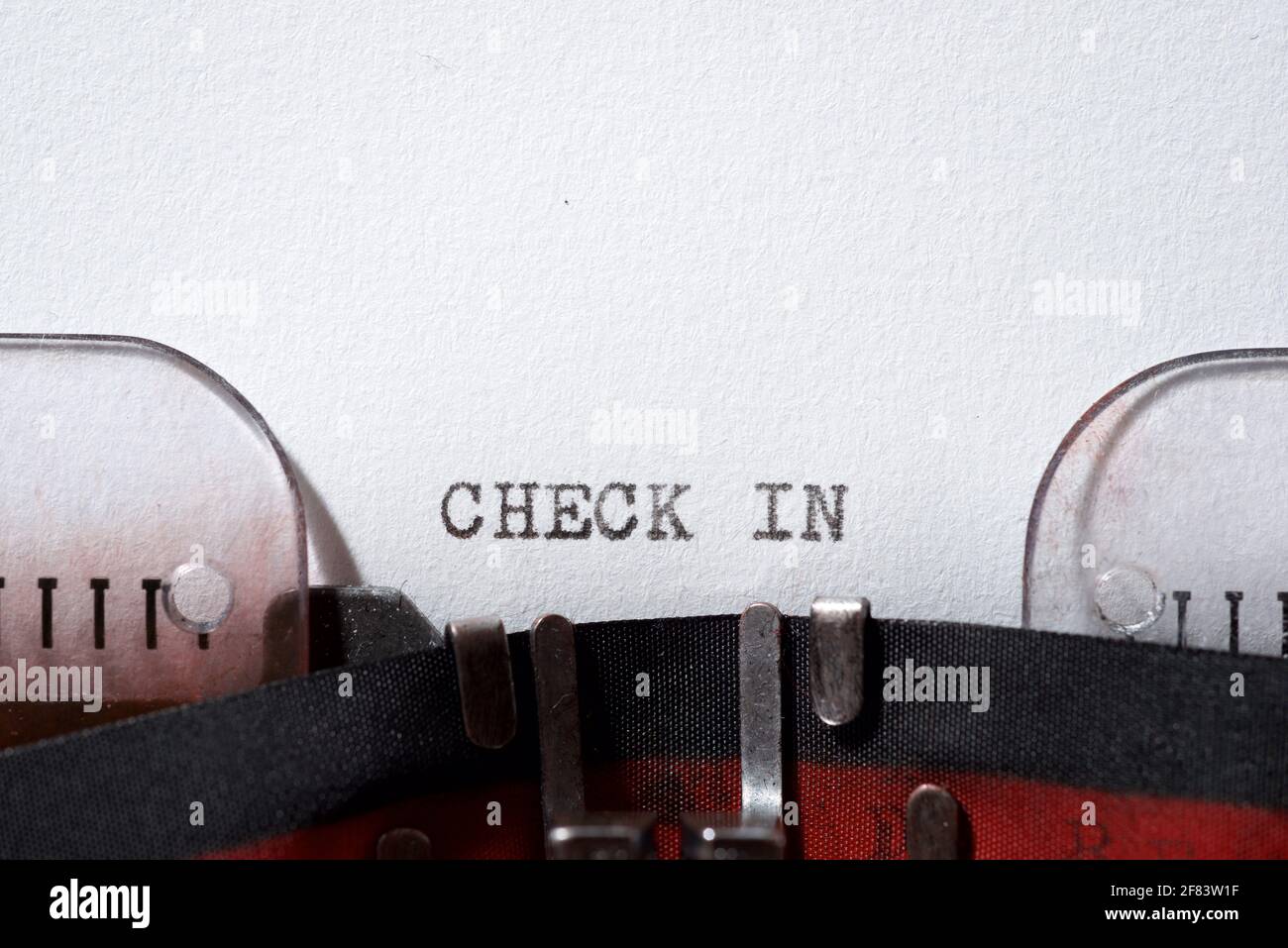 Check in word written with a typewriter Stock Photo - Alamy