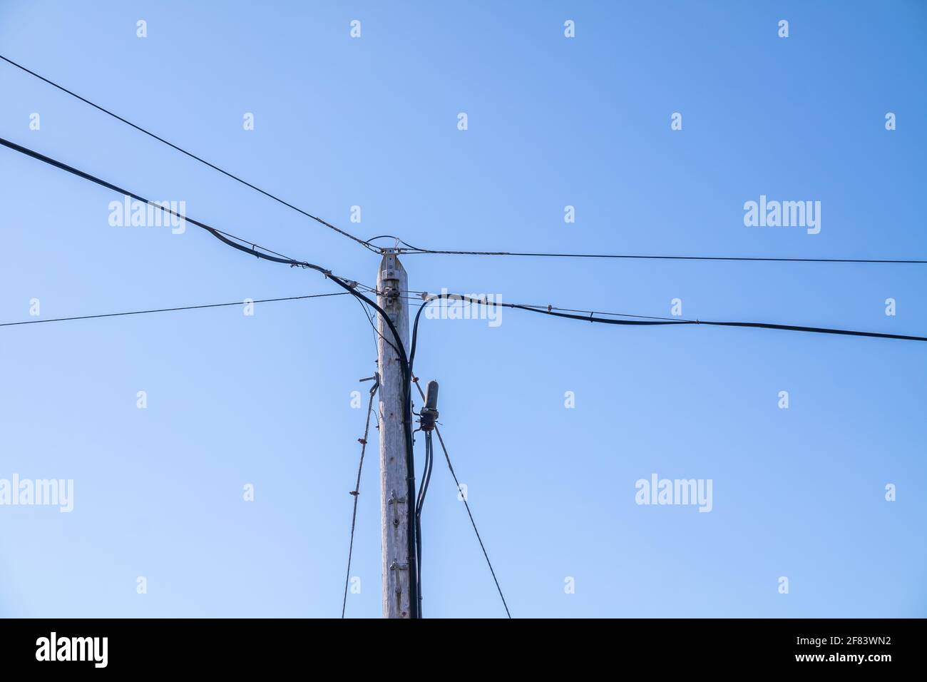 Utility Pole and lines for transmission of electricity and ...