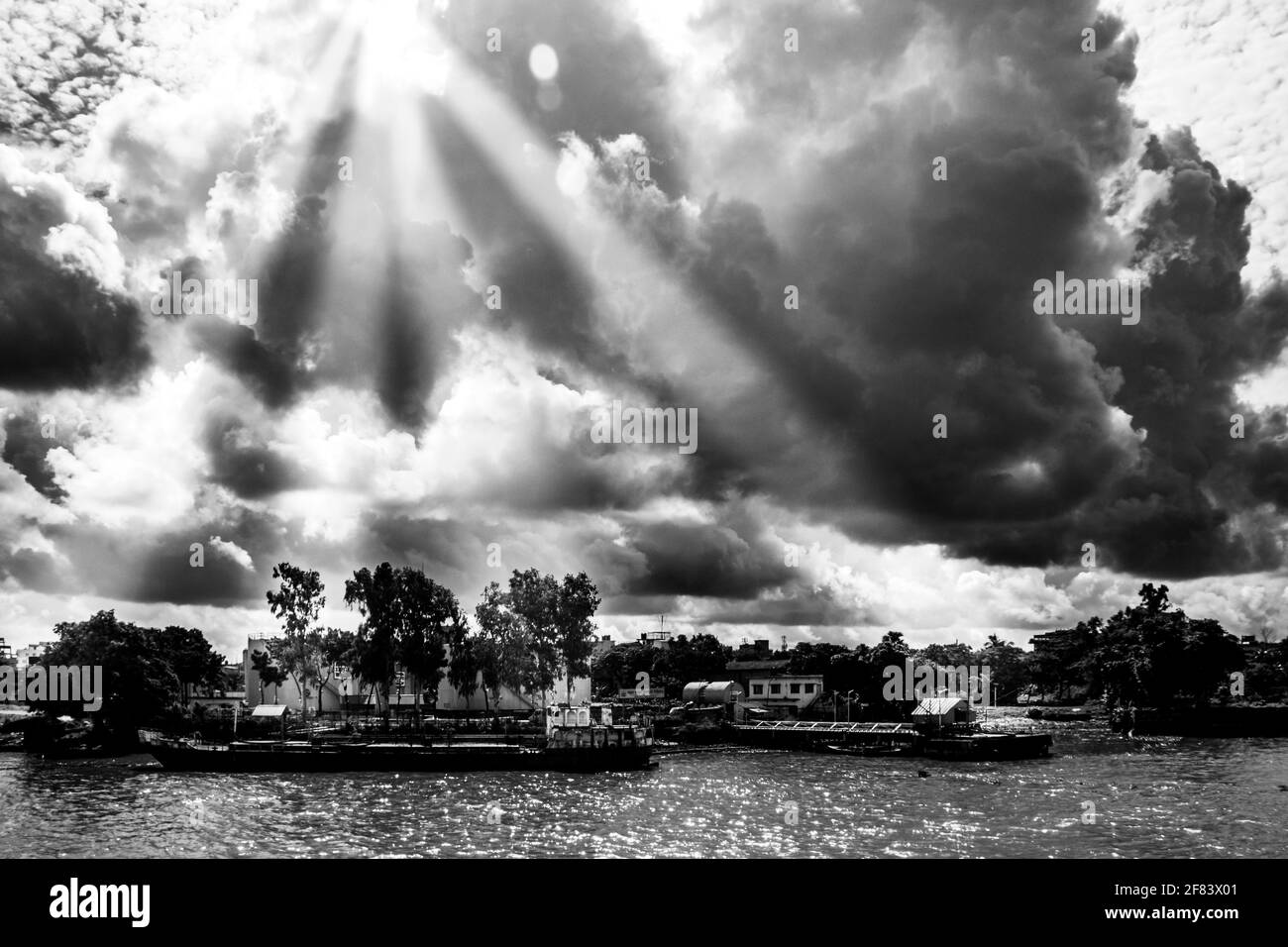 Scenic cloudy sky over the riverbank I captured this image from ...