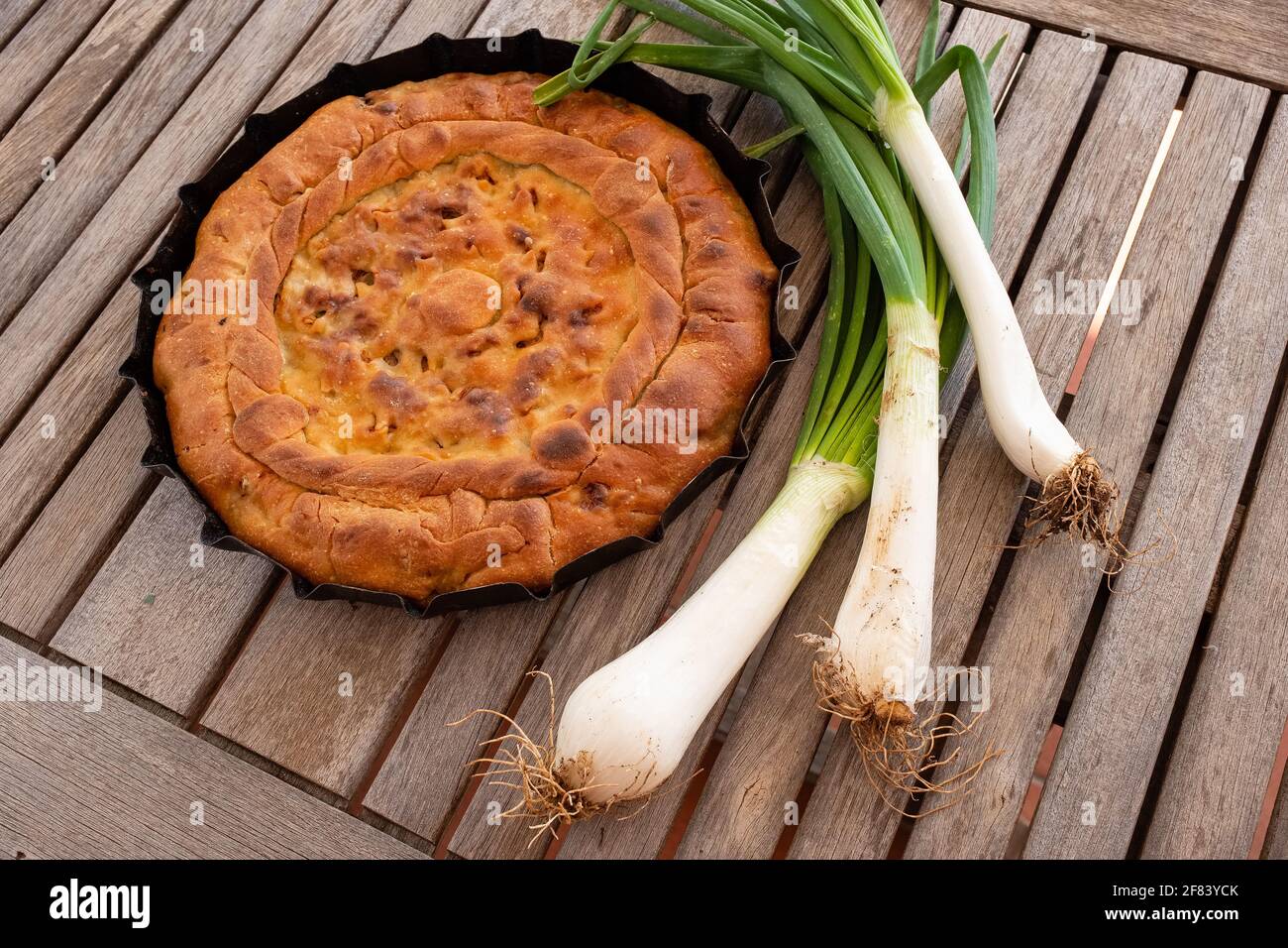 Calzone filled with onion and tuna - Traditional stuffed pizza of ...