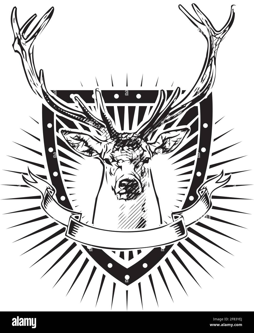 White horn shield hi-res stock photography and images - Alamy