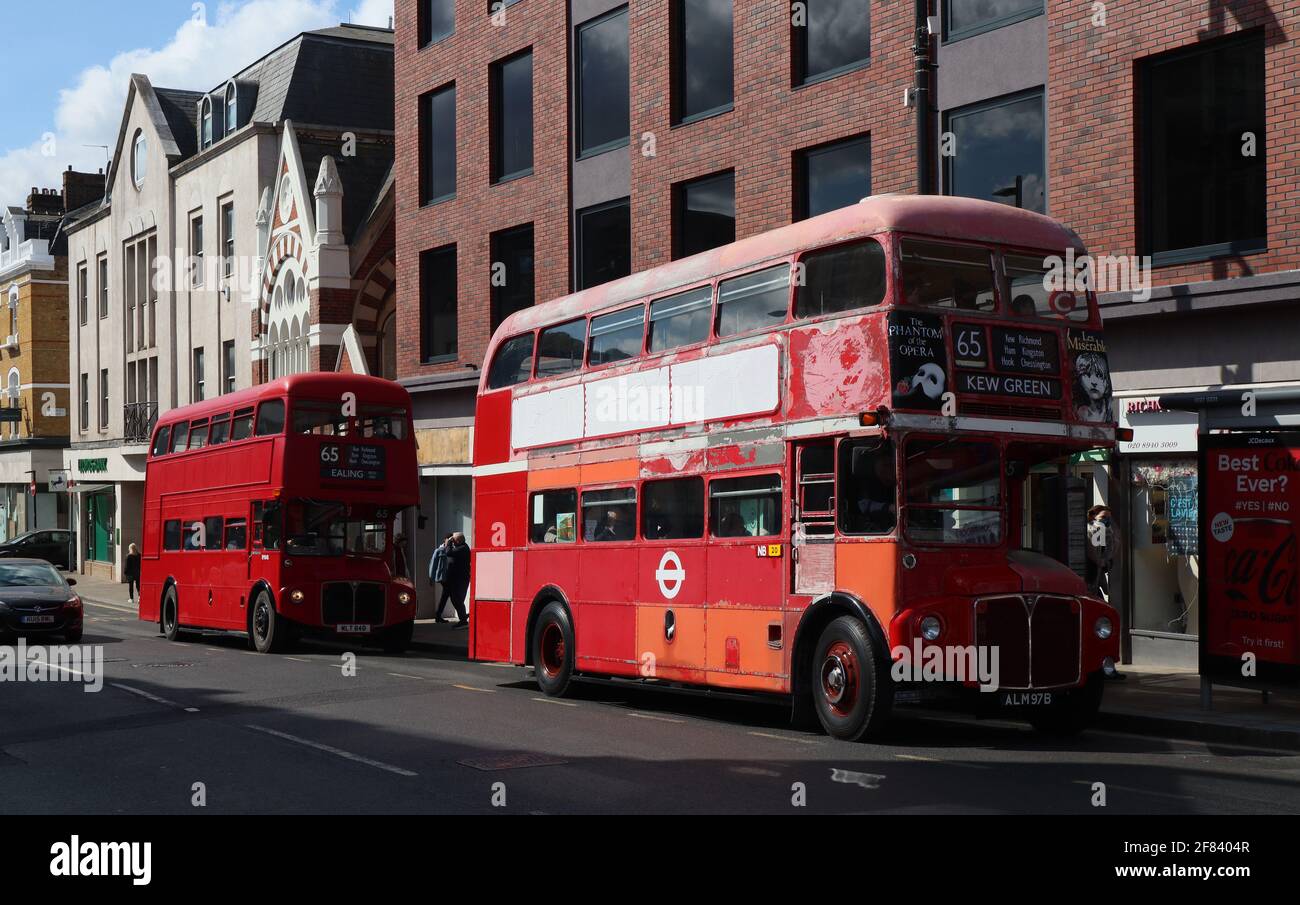 Route 65 Vintage London Bus Running Day, West London, UK, 11 April 2021 ...