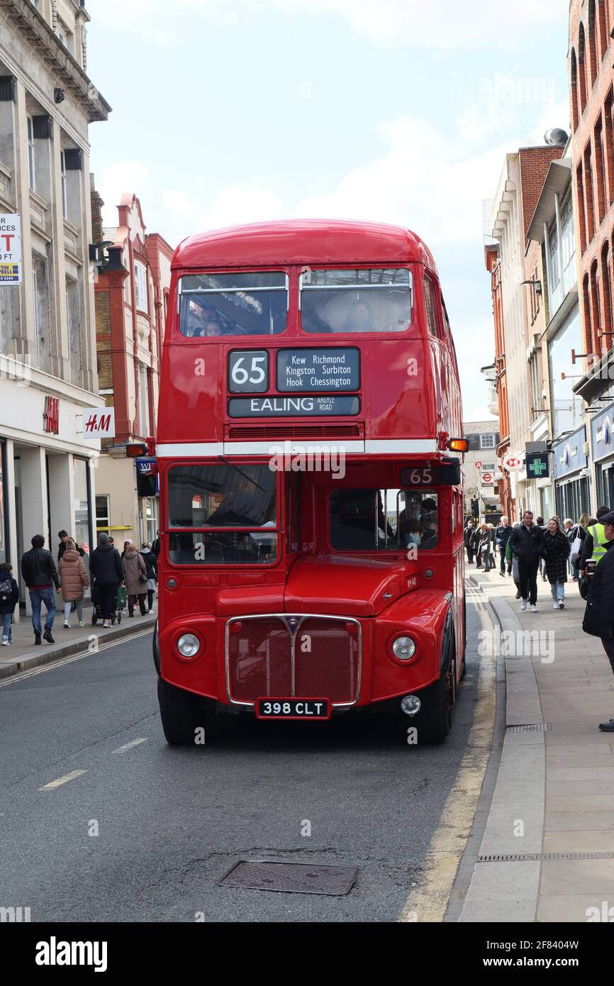 Route 65 Vintage London Bus Running Day, West London, UK, 11 April 2021 ...