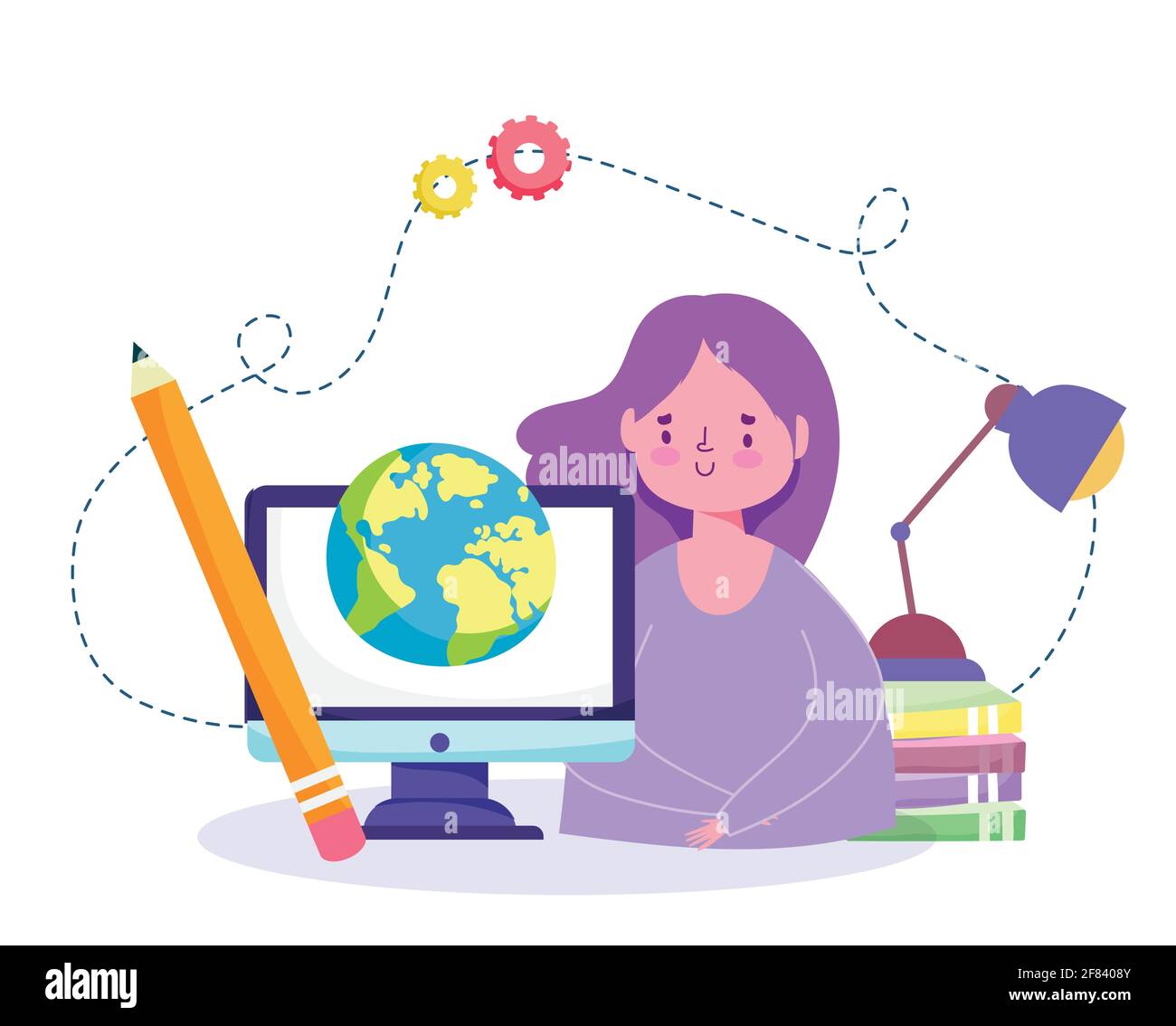 student computer studying online education Stock Vector Image & Art - Alamy
