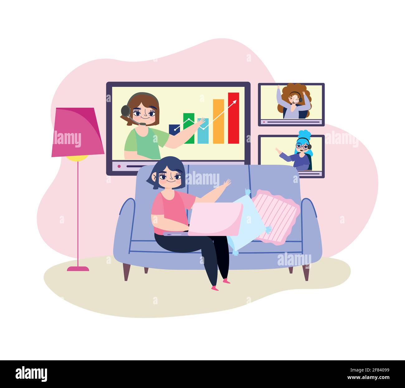 Video conferencing app Stock Vector Images - Alamy