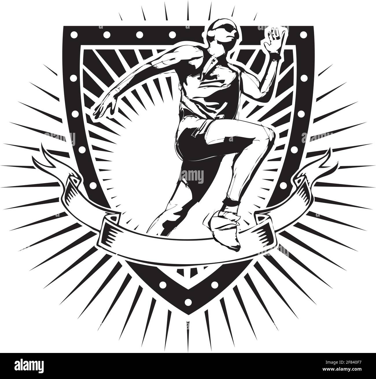runner illustration on the shield Stock Vector Image & Art - Alamy