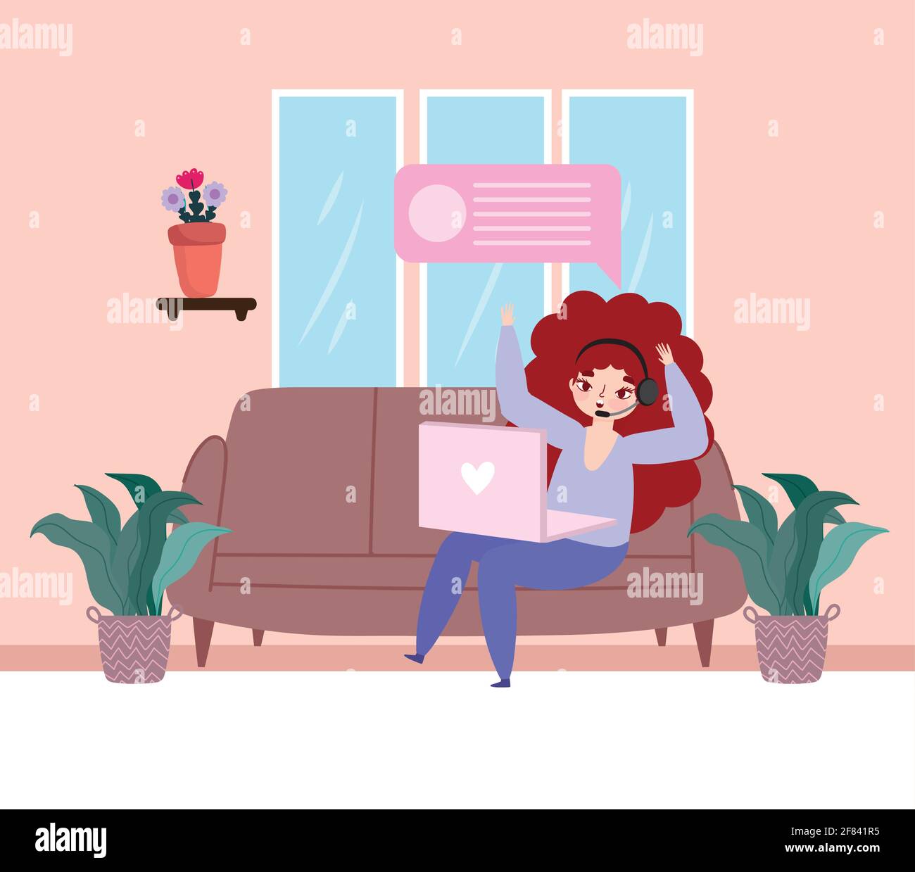 freelance working at home cartoon Stock Vector Image & Art - Alamy