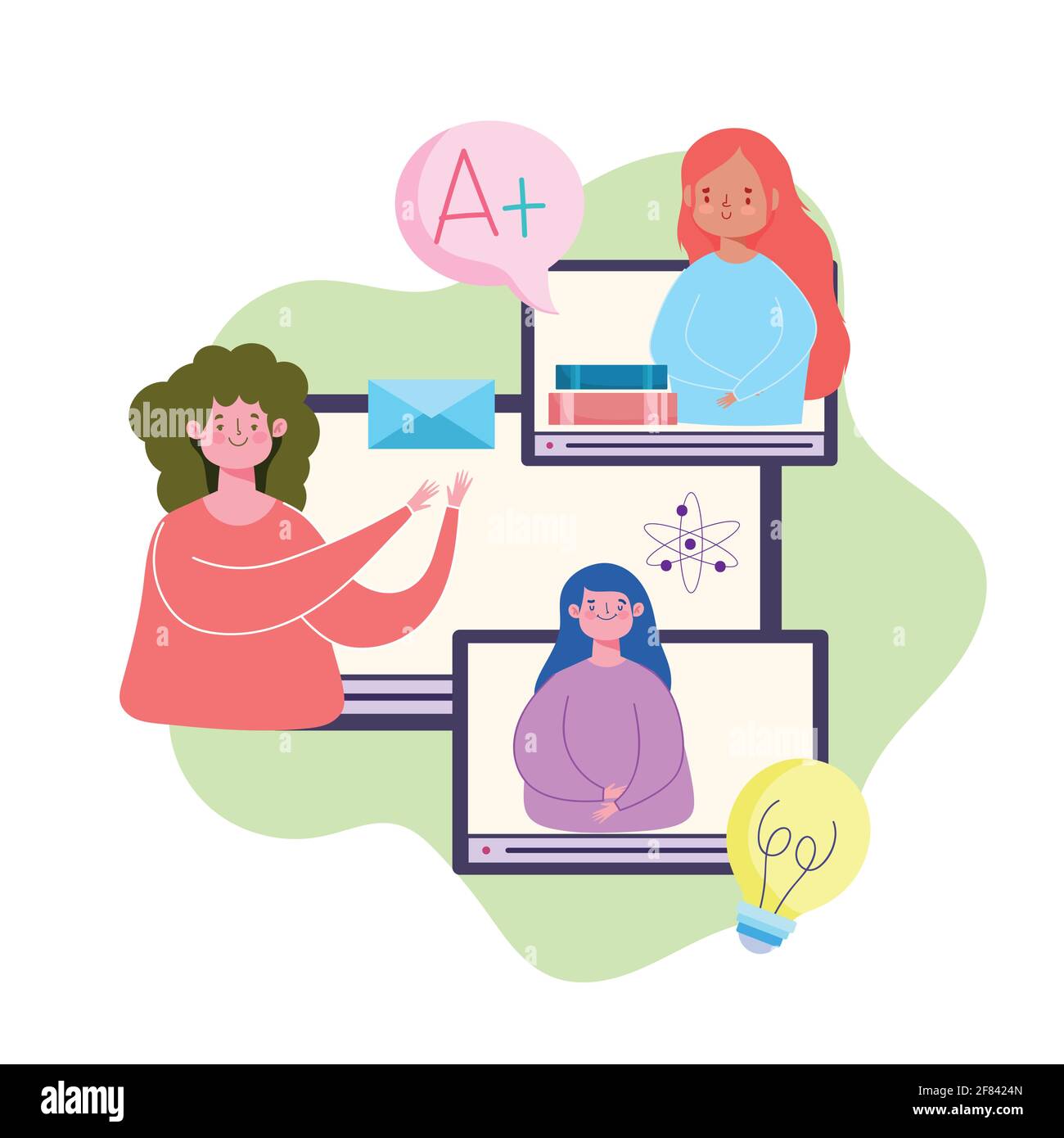 Connected students Stock Vector Images - Alamy