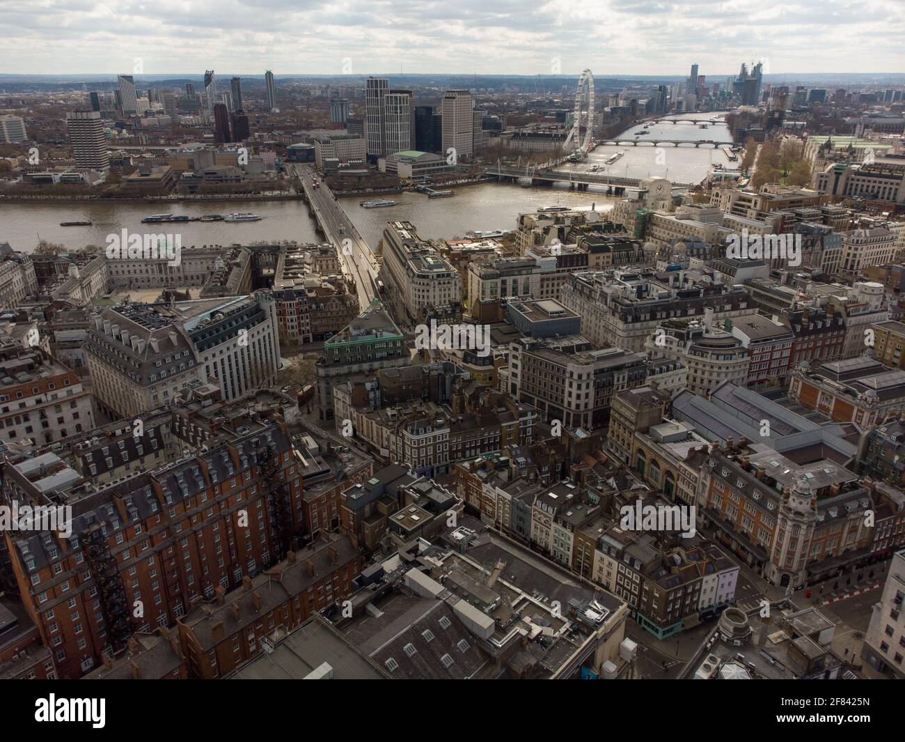 View of Somerset house, strand and waterloo bridge from Drury Lane ...