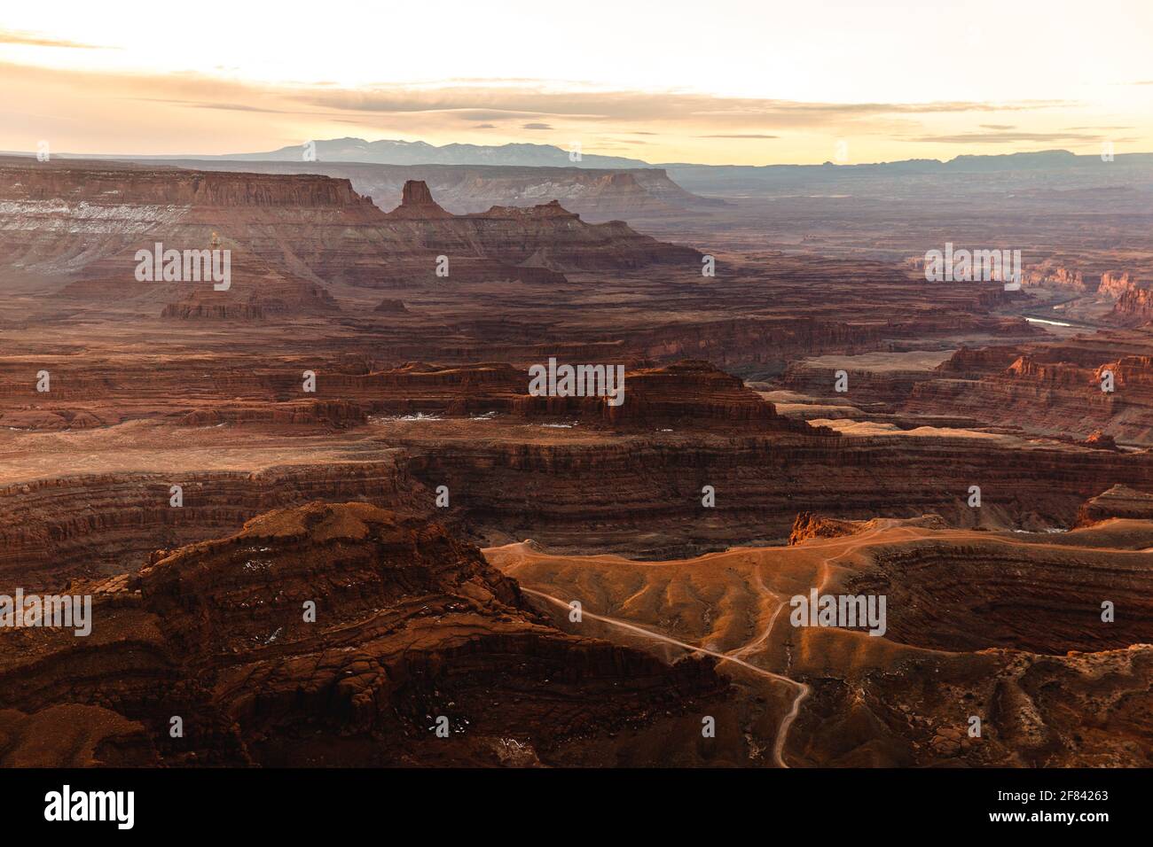 red rocks canyon in summer on a sunrise with tall cliffs view from ...