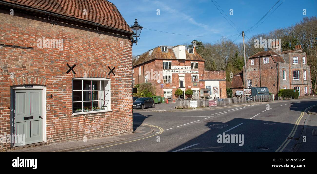 Wickham, Hampshire, England, UK. 2021. Bridge Street and the former ...