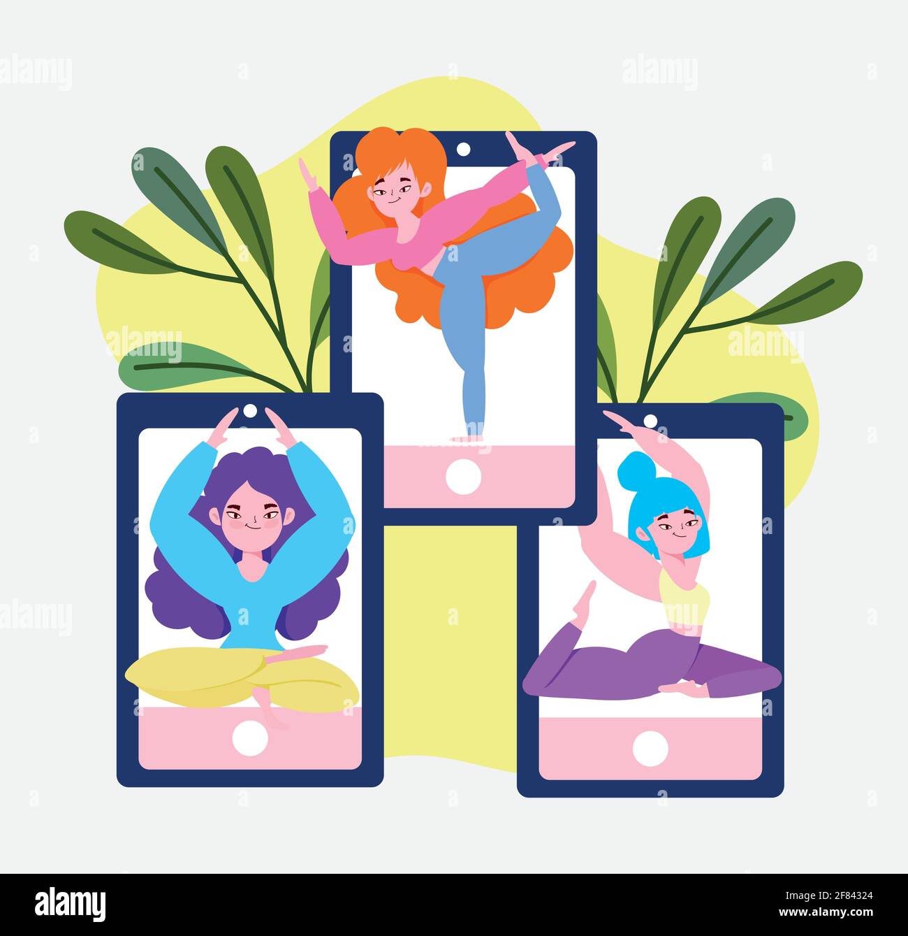 Home yoga online meditation Cut Out Stock Images & Pictures - Alamy