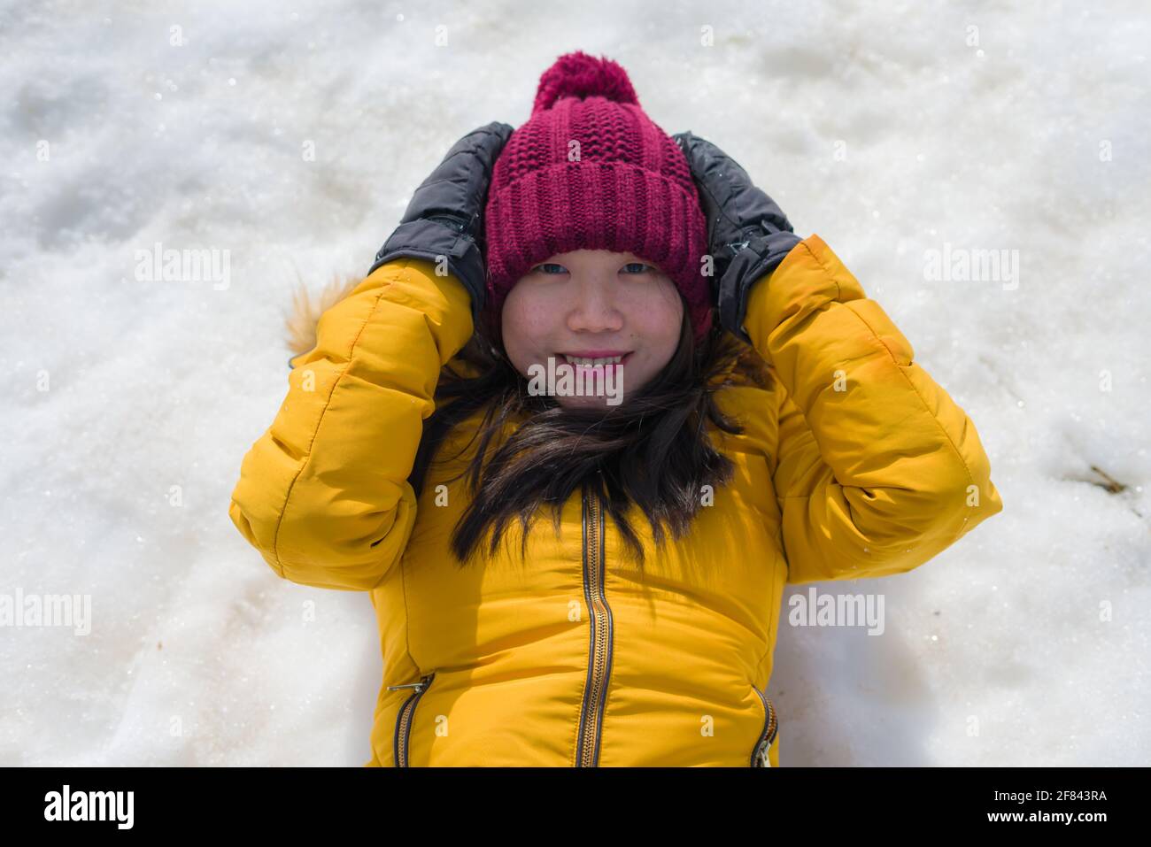 Winter holidays in the snow - lifestyle portrait of young happy and ...