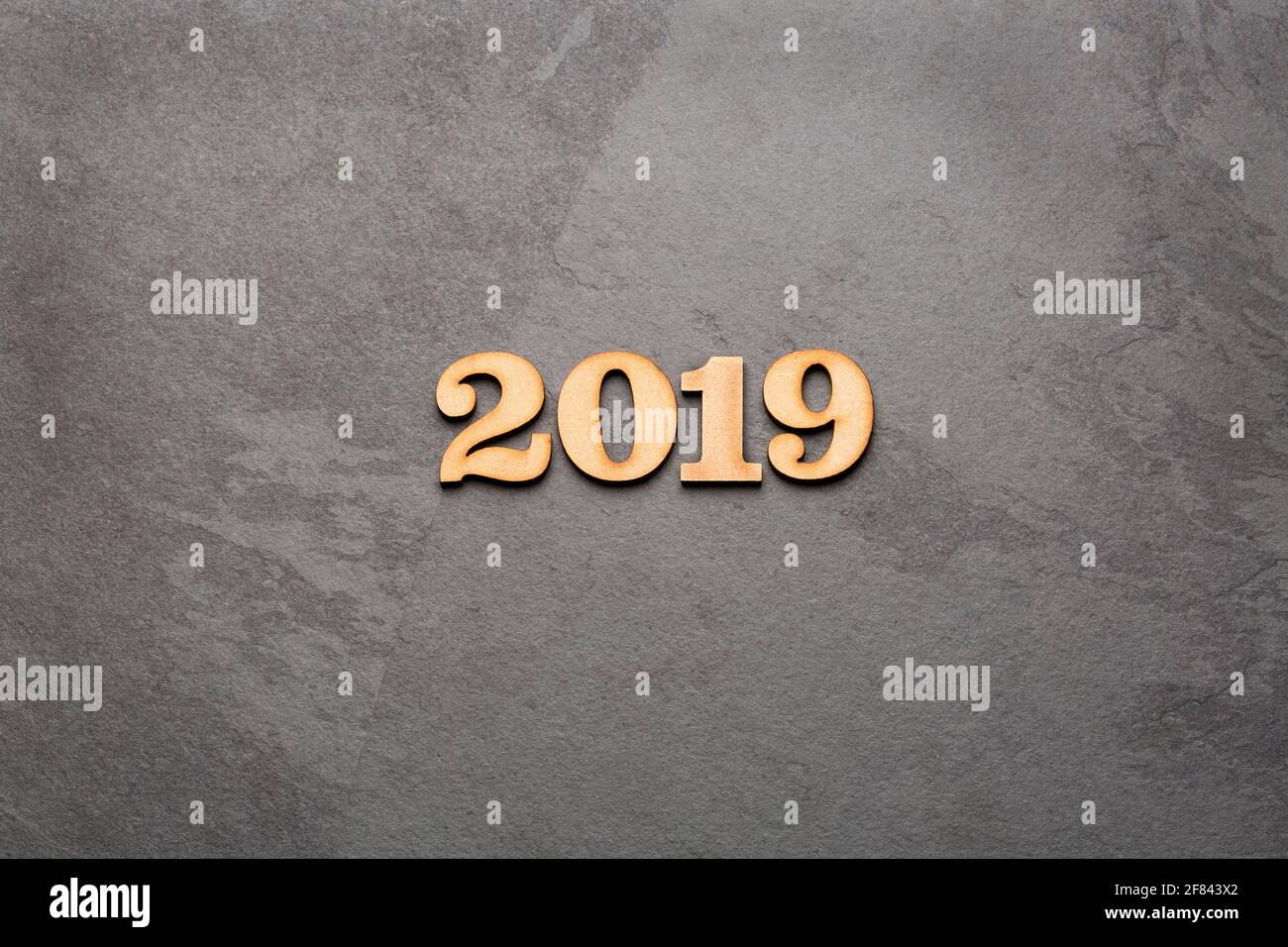 Year 2019 - Numbers in wood. Top view Stock Photo - Alamy
