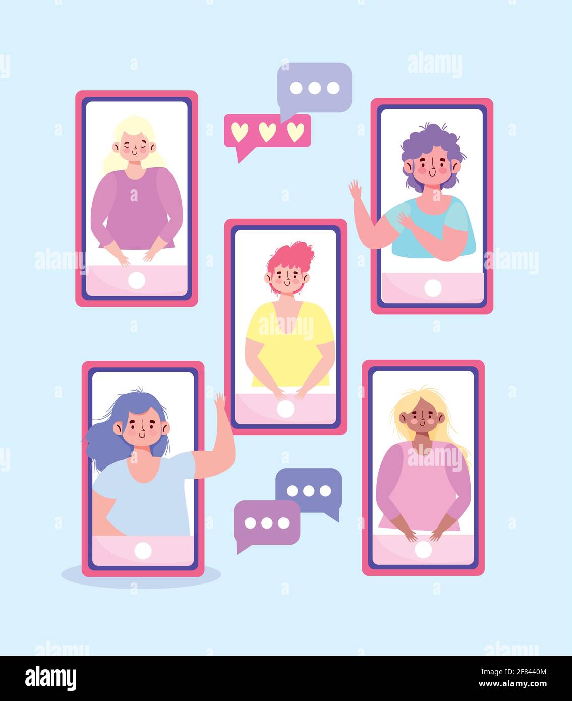 Woman calling meeting Stock Vector Images - Alamy