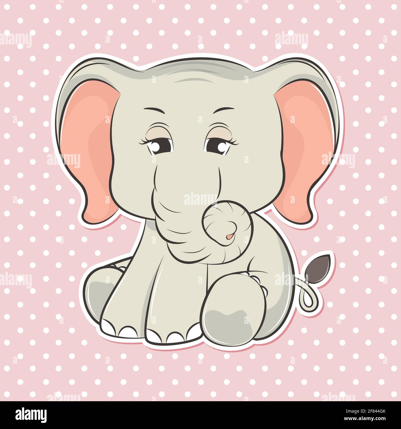 Adorable cute cartoon elephant baby. Vector illustration Stock Vector ...