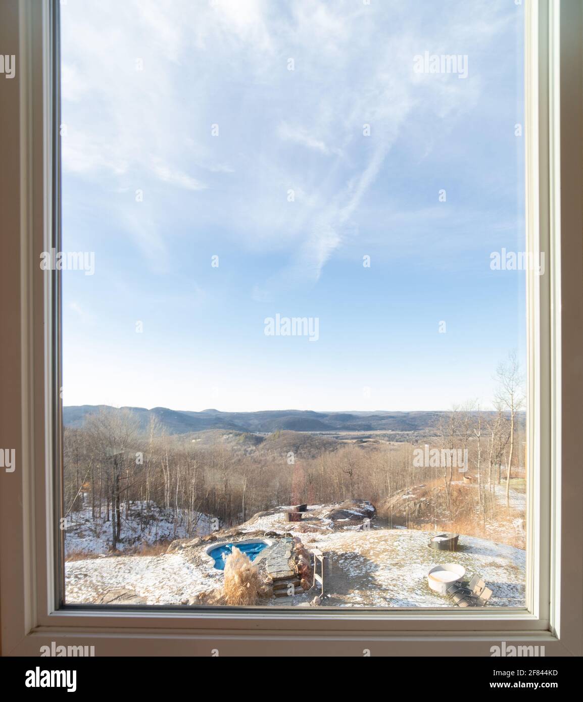 Snow through window view hi-res stock photography and images - Alamy
