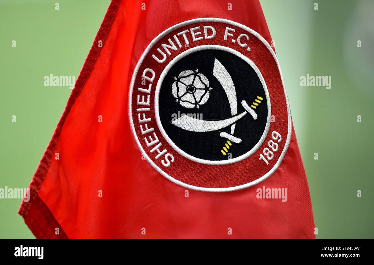 A general view of a Sheffield United badge on a corner flag prior to ...