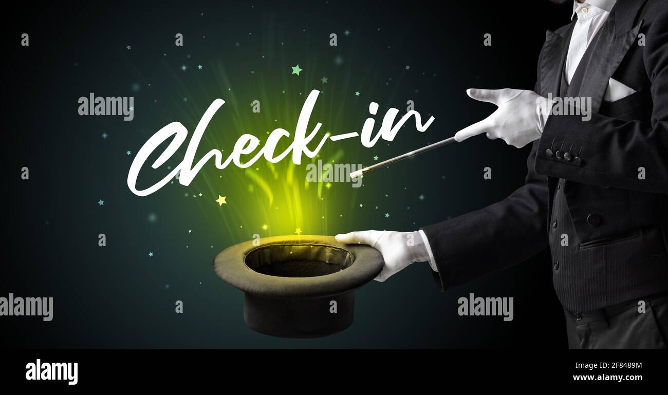 Old Magician is showing magic trick Stock Photo - Alamy
