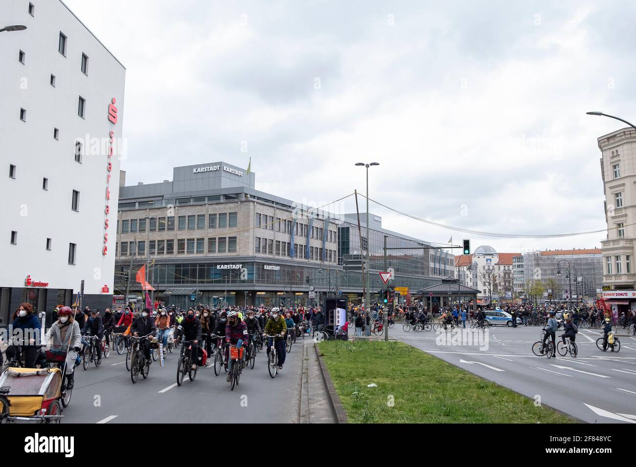 Bike demo in Berlin against A100 Stock Photo - Alamy