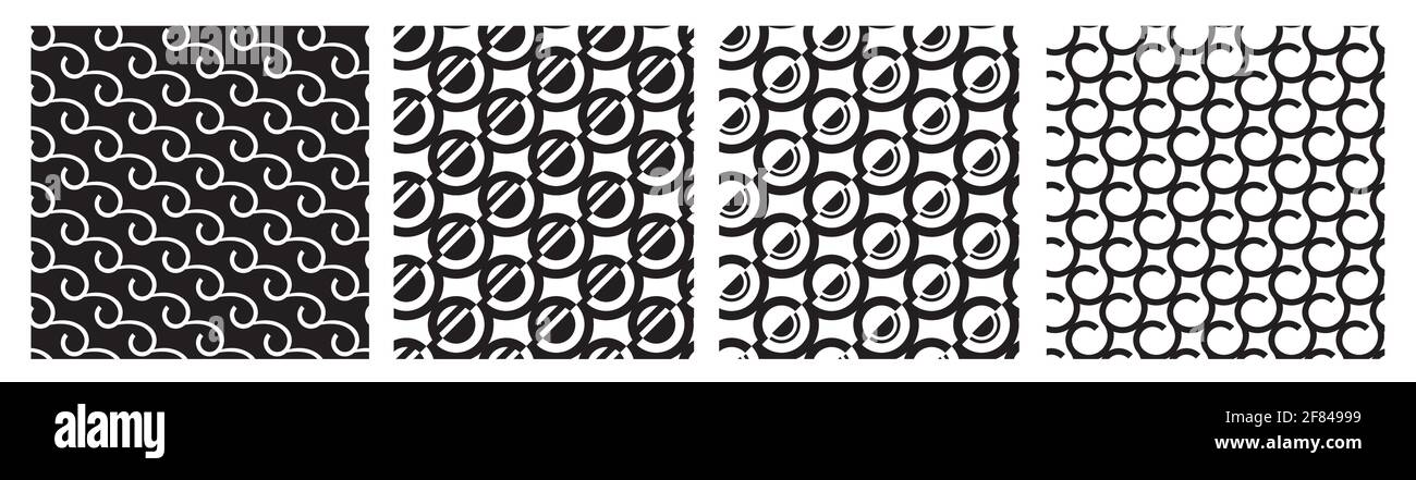 Geometry white black simple seamless pattern. Arc semicircle design ...