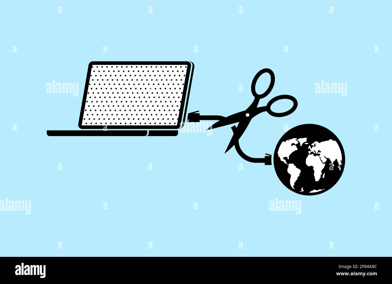Cut internet cable. End of internet. End of world wide web Stock Vector ...