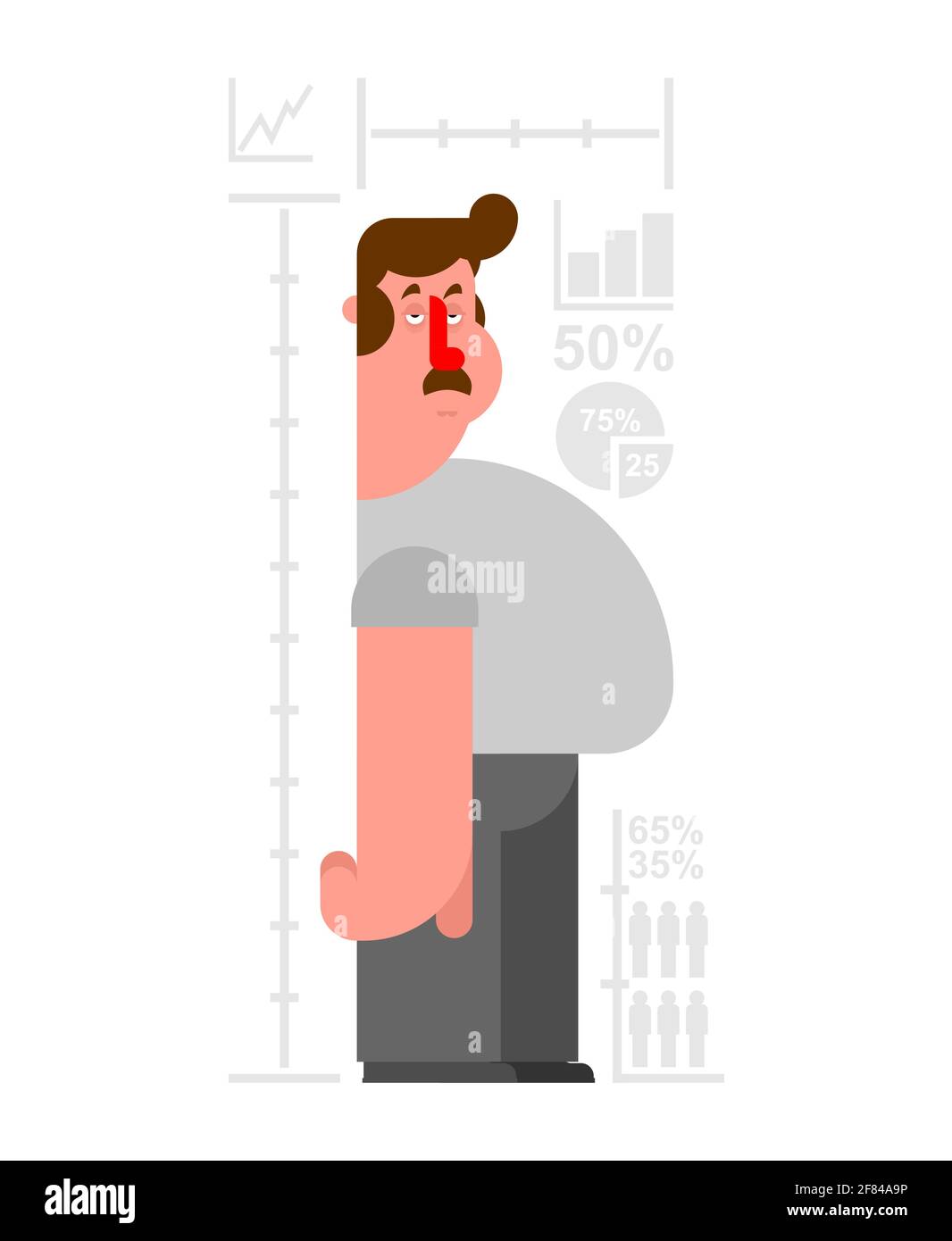 Statistical man. Average person. Human average concept. Middle Aged Man ...