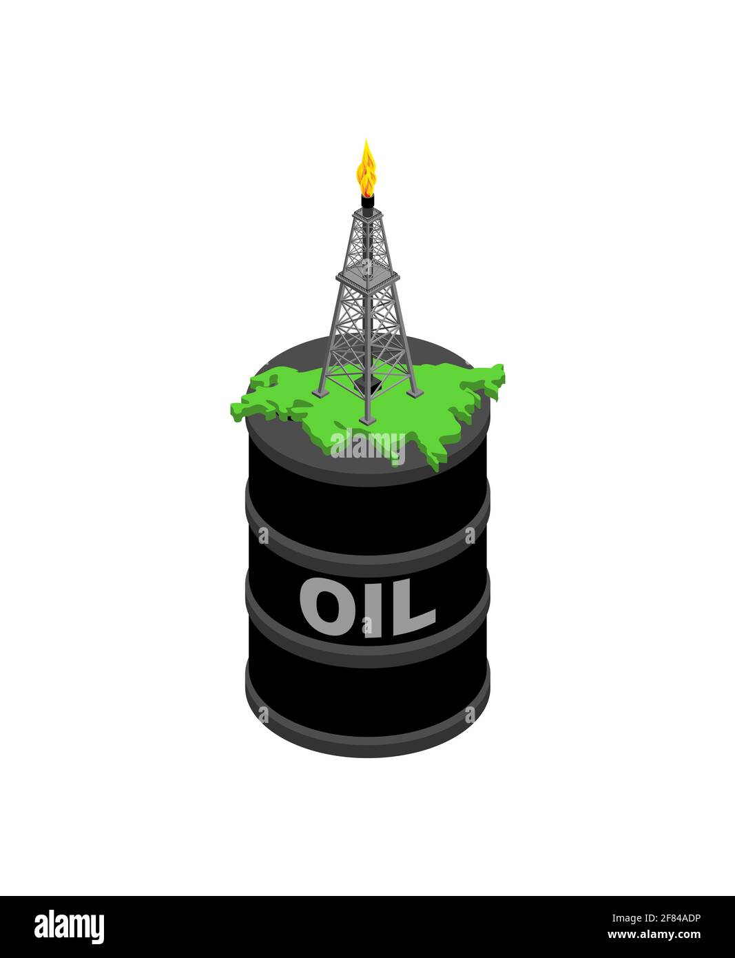 Oil rig on map of Russia. Oil production in russia Stock Vector Image ...