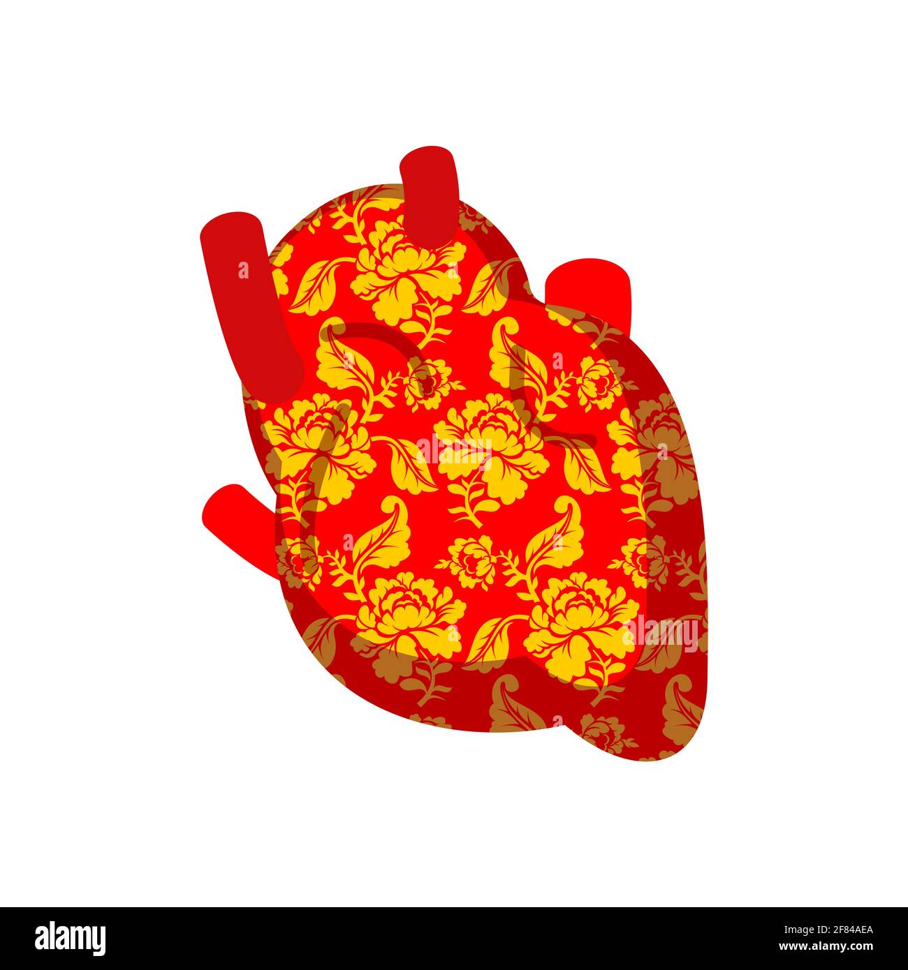 Heart of patriot of Russia. Traditional Russian pattern. Anatomical ...