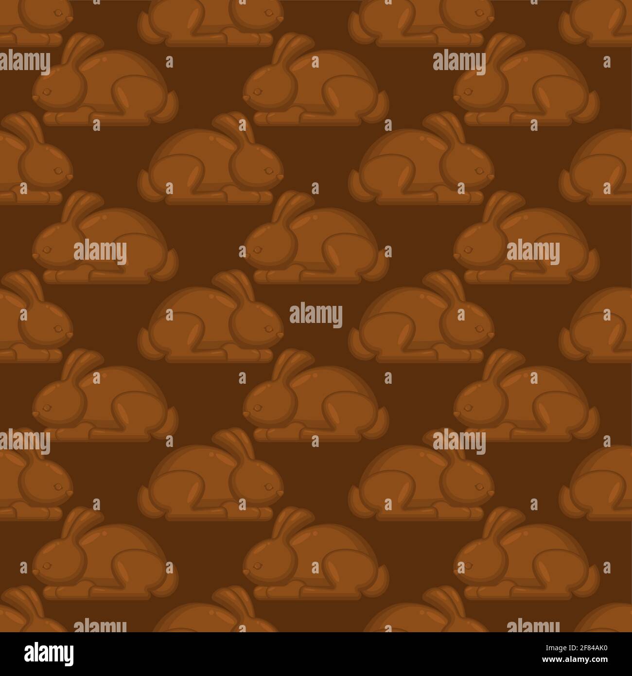 Chocolate bunny pattern seamless. Rabbit made of chocolate background ...