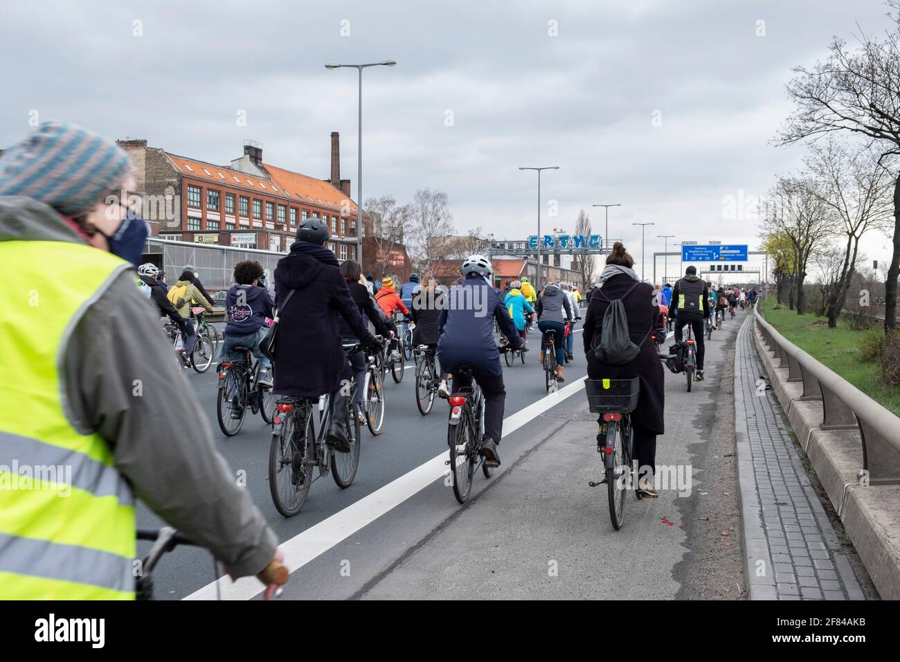 Bike demo in Berlin against A100 Stock Photo - Alamy