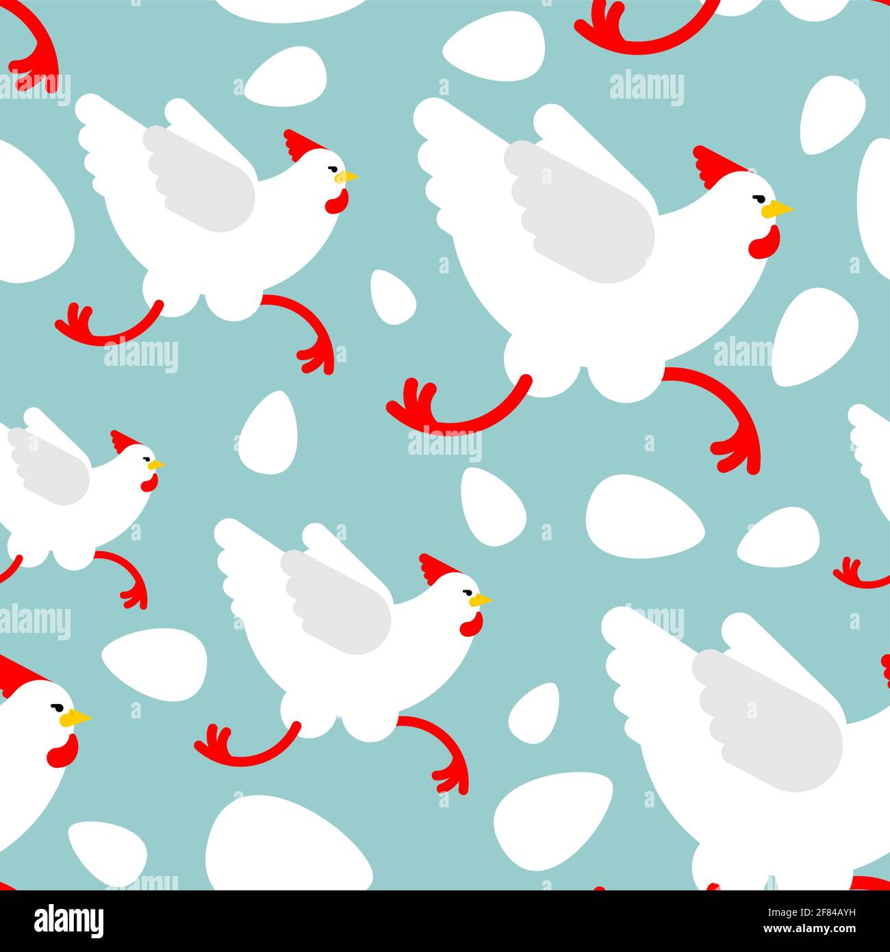Chicken running pattern seamless. Chicken run background. vector ...